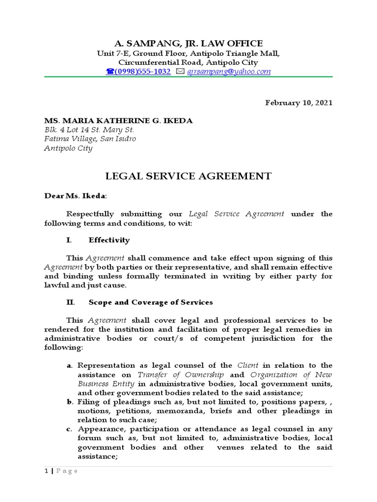 L. S. Agreement - Maria Katherine G. Ikeda | PDF | Justice | Crime ...