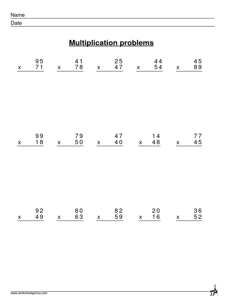 Multiplication Practice Worksheets | PDF