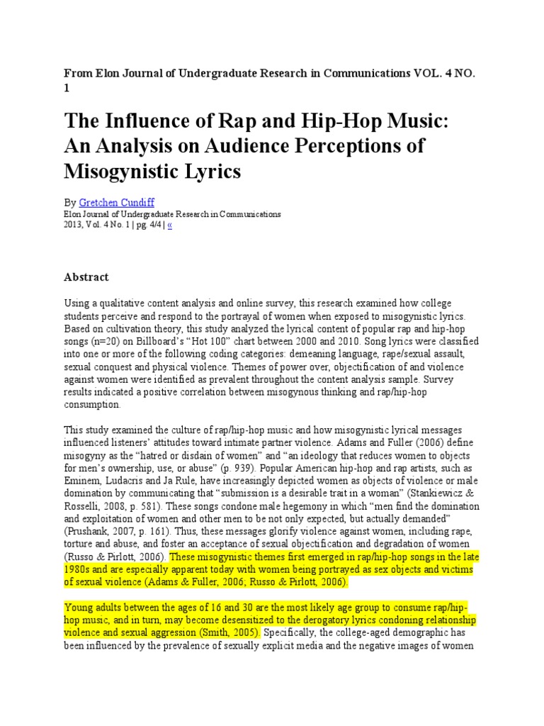 The Influence of Rap | PDF | Survey Methodology | Hip Hop