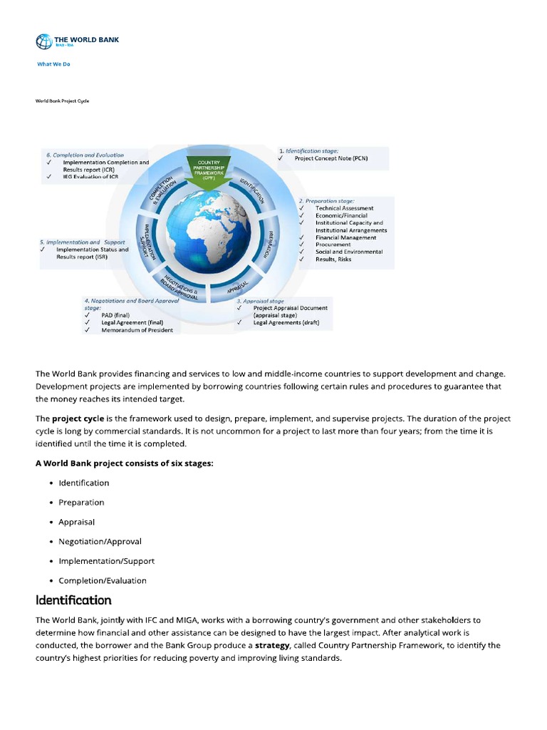 The World Bank Project Life Cycle Model | PDF