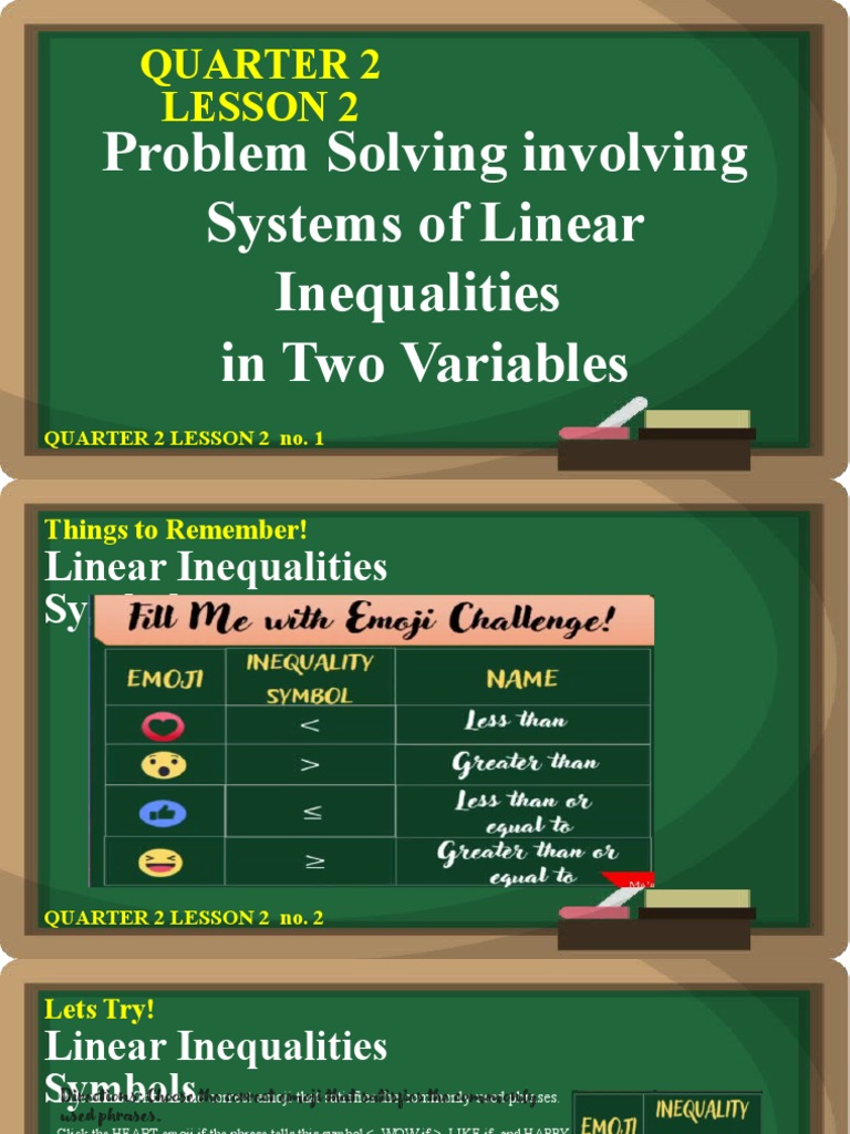 Solving Systems of Linear Inequalities | PDF | Inequality (Mathematics ...