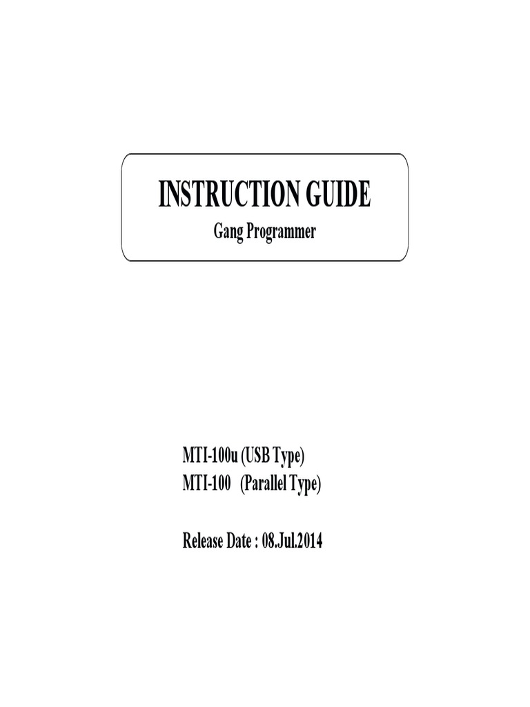Instruction Guide Gang Programmer | PDF | Microcontroller | Read Only Memory