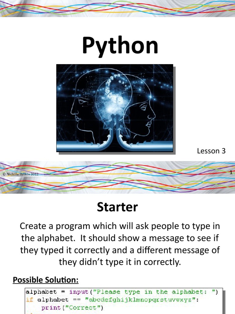 36993-Lesson 3 | PDF | Control Flow | Python (Programming Language)