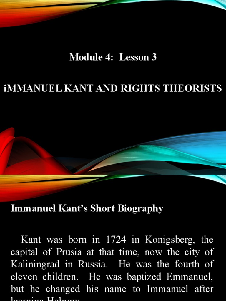 Module 4 Lesson 3 Immanuel Kant and Rights Theorists | PDF | Immanuel ...