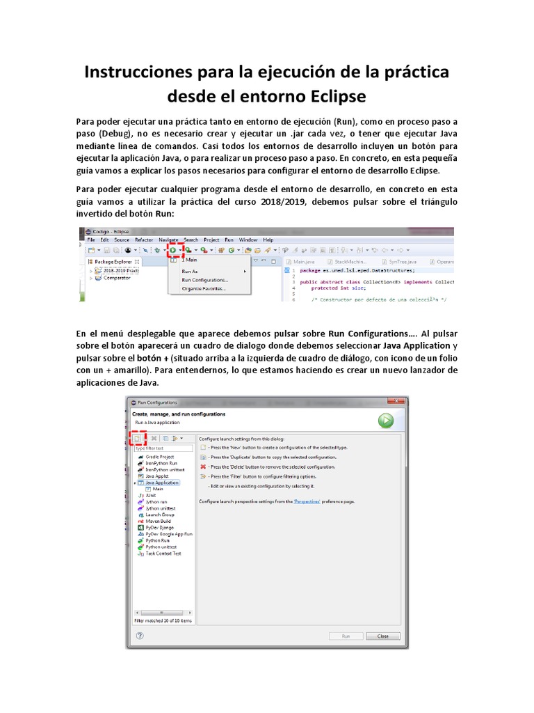 Ejecución Proyectos Eclipse | PDF | Eclipse (software) | Java (lenguaje ...