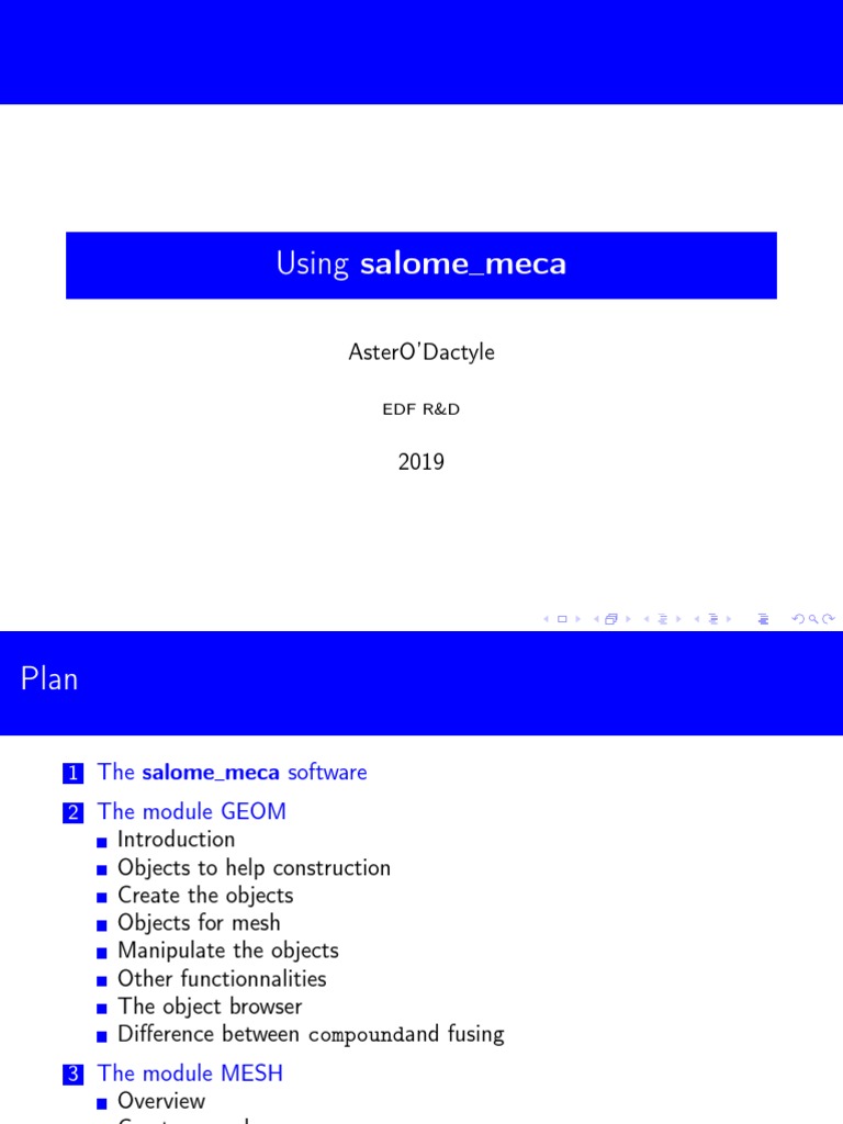 Guide to Using Salome Meca for Geometry and Mesh Generation | PDF ...