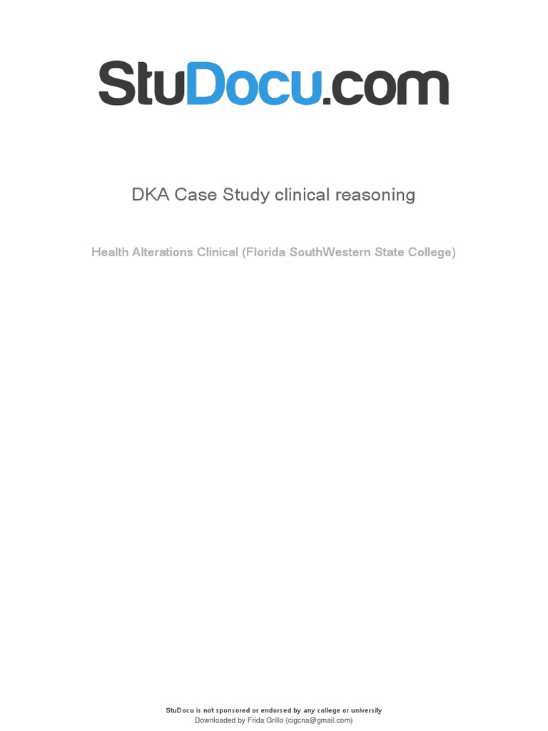 Dka Case Study Clinical Example | PDF | Diabetes | Pneumonia