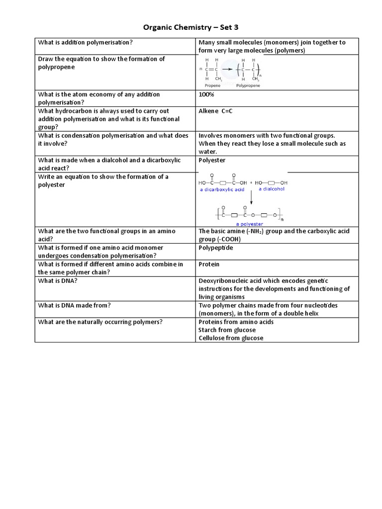 Organic Chemistry Set 3 | PDF