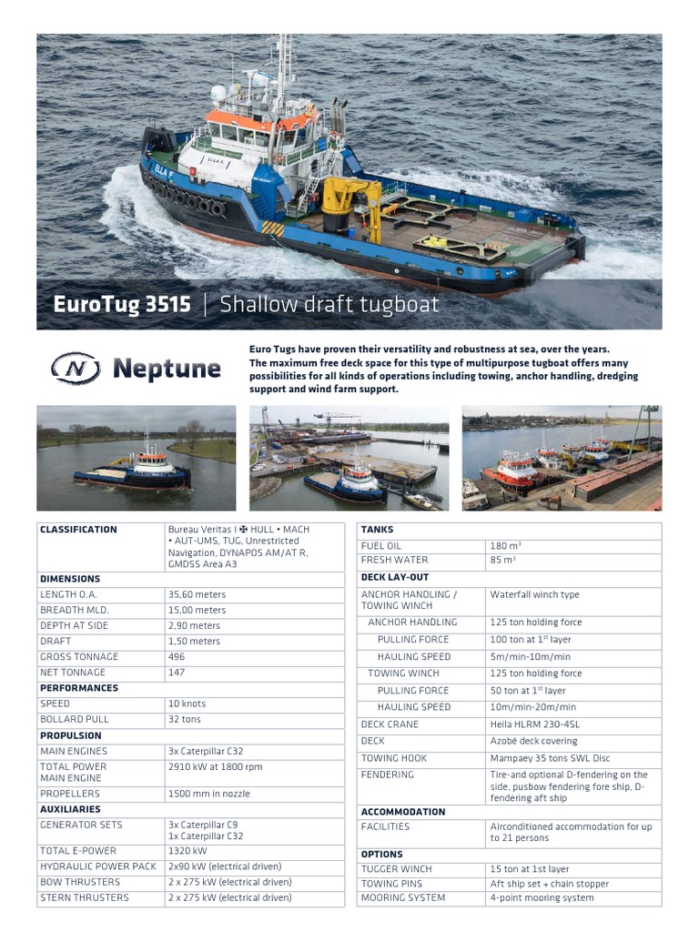 EuroTug 3515 Specifications and Features | PDF | Tugboat | Ships