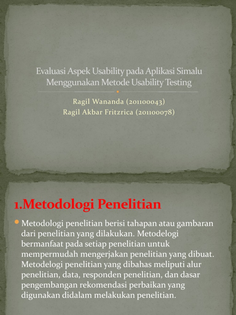 Evaluasi Aspek Usability Pada Aplikasi Simalu Menggunakan Metode | PDF