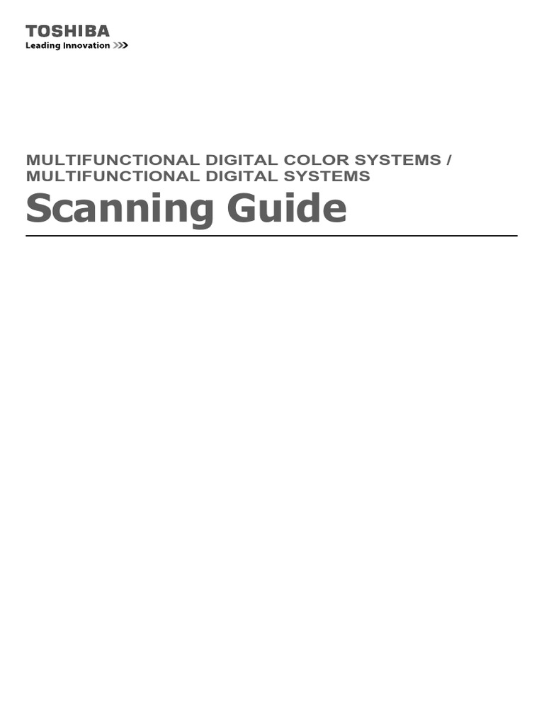 Toshiba Scanning Guide | PDF | Image Scanner | Fax