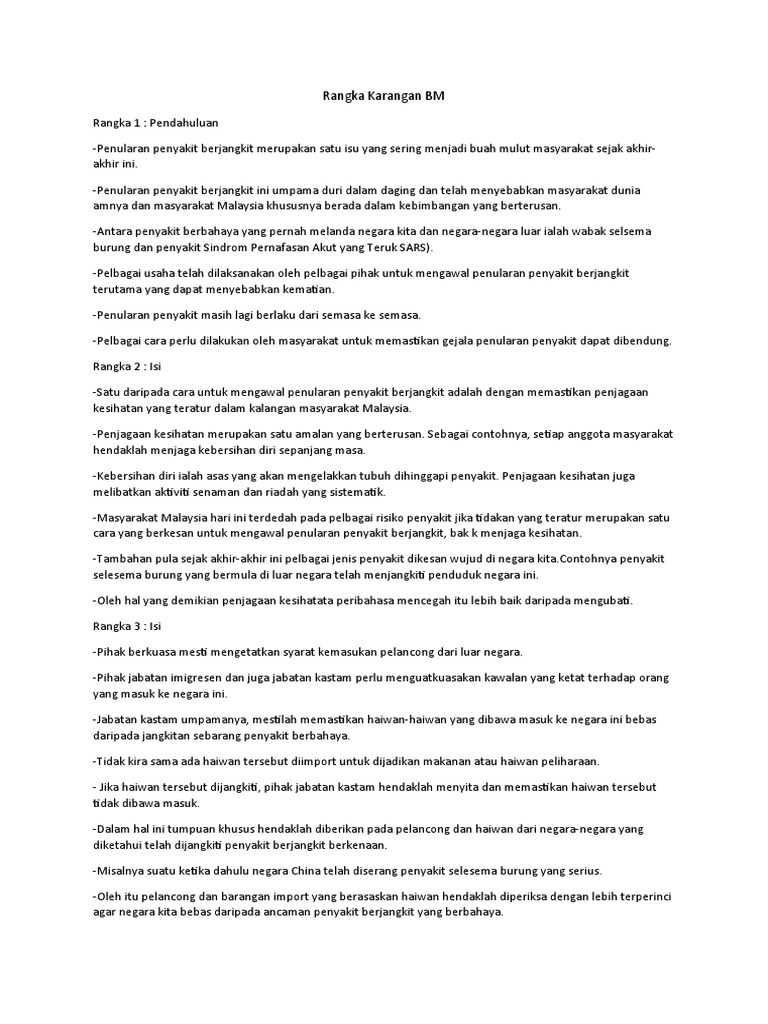 Rangka Karangan BM Ceramah | PDF
