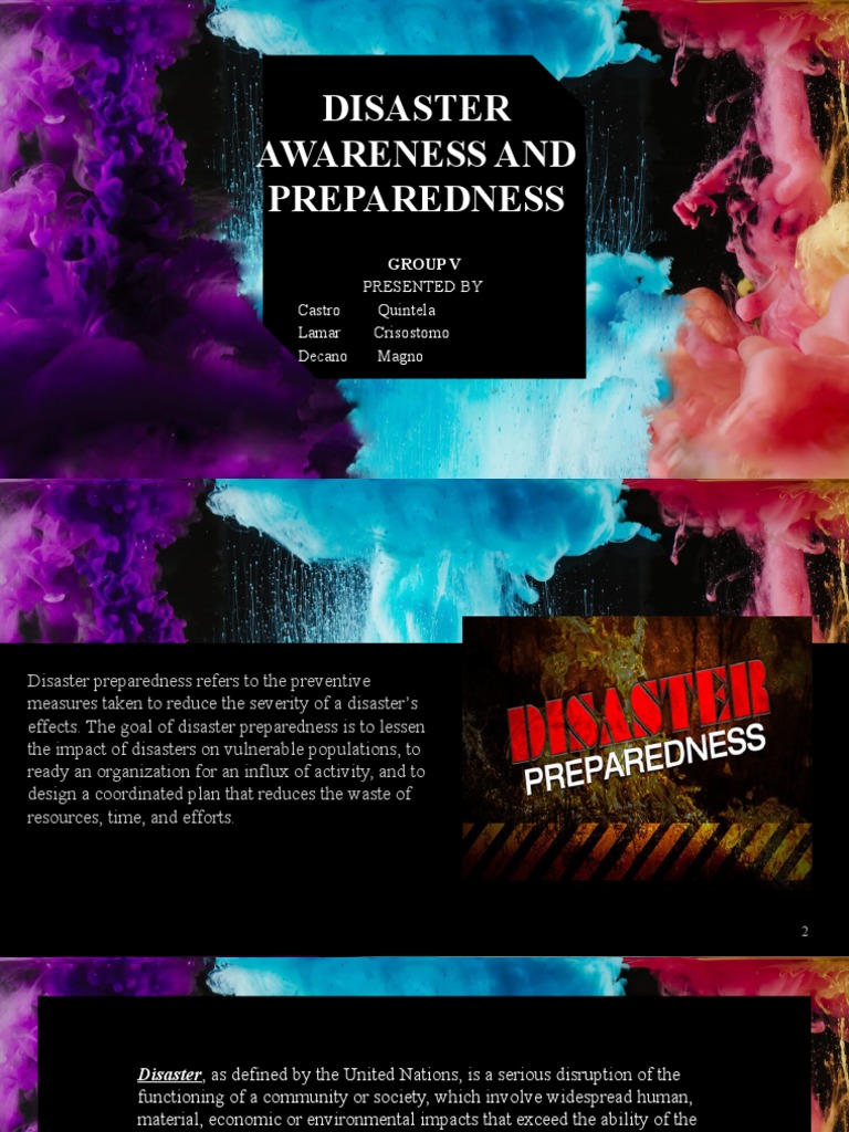 DISASTER AWARENESS AND PREPAREDNESS Group5 | PDF | Natural Disasters ...