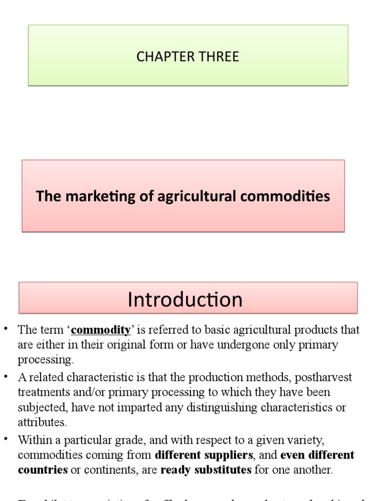 CHapter 3 Marketing of Agricultural Commodities | PDF | Milk | Meat