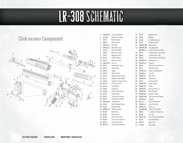 LR-308 Parts Schematic Overview | PDF | Tools | Projectiles
