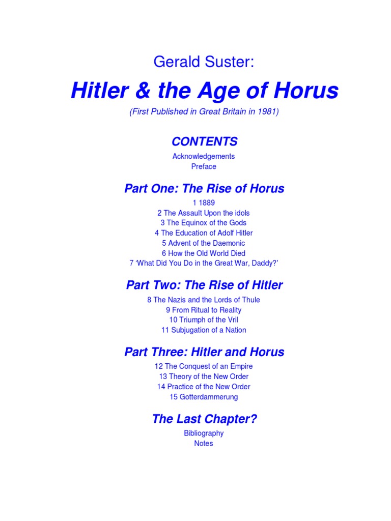 Hitler & The Age of Horus | PDF | Helena Blavatsky | Arthur Schopenhauer