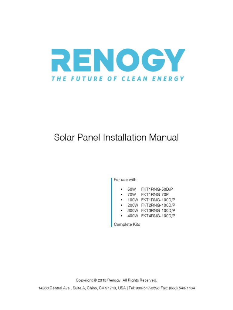 Renogy RV Solar Panel Installation Manual and Guide | Download Free PDF ...