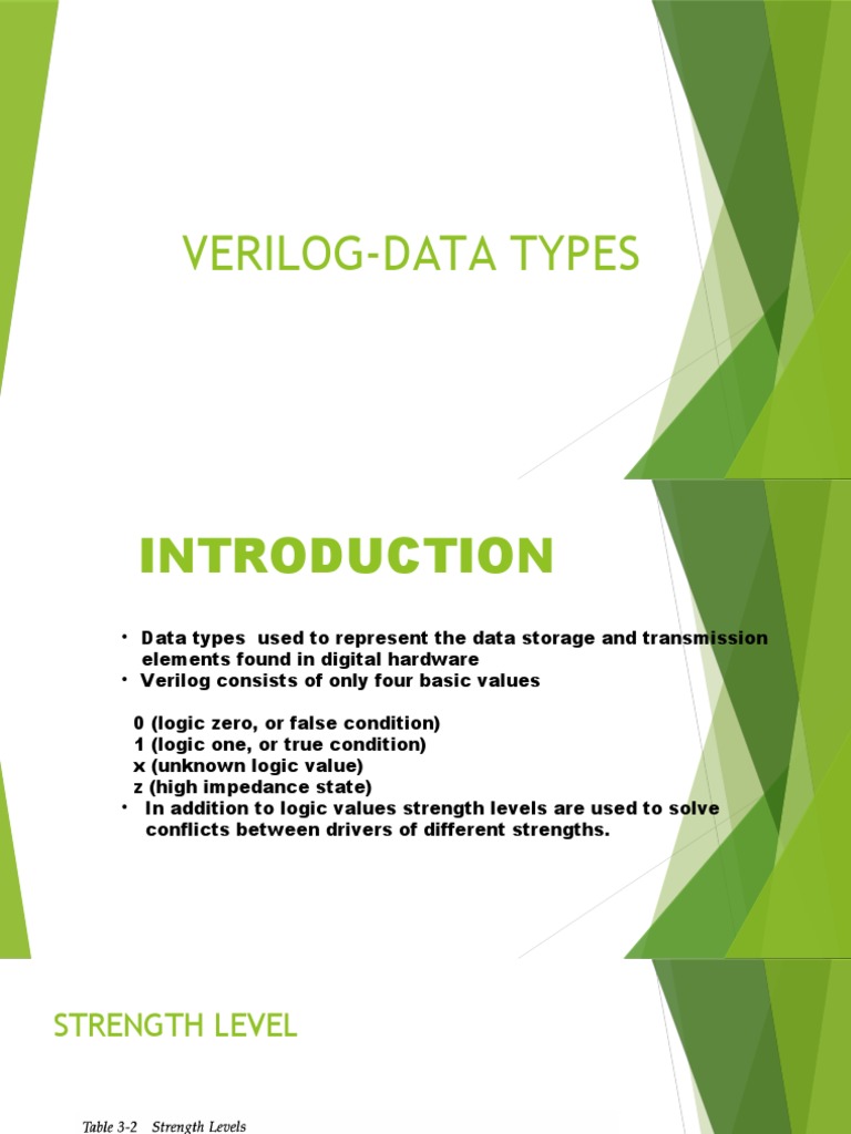 Verilog Data Types Pdf Data Type Logic Gate