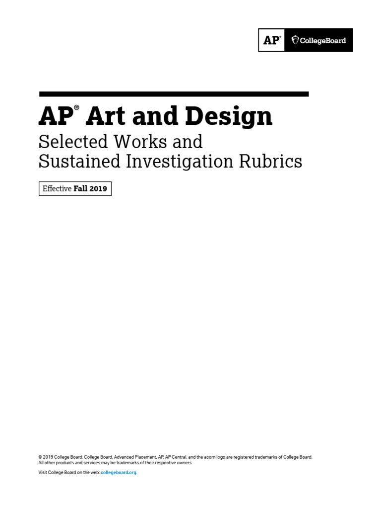 AP Art and Design Portfolio Scoring Rubrics | PDF | Rubric (Academic ...