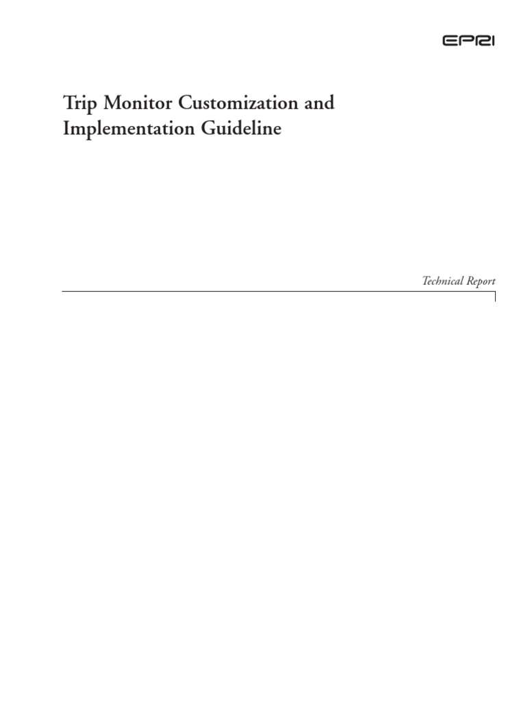 Trip Monitor Customization and Implementation Guideline: Technical ...