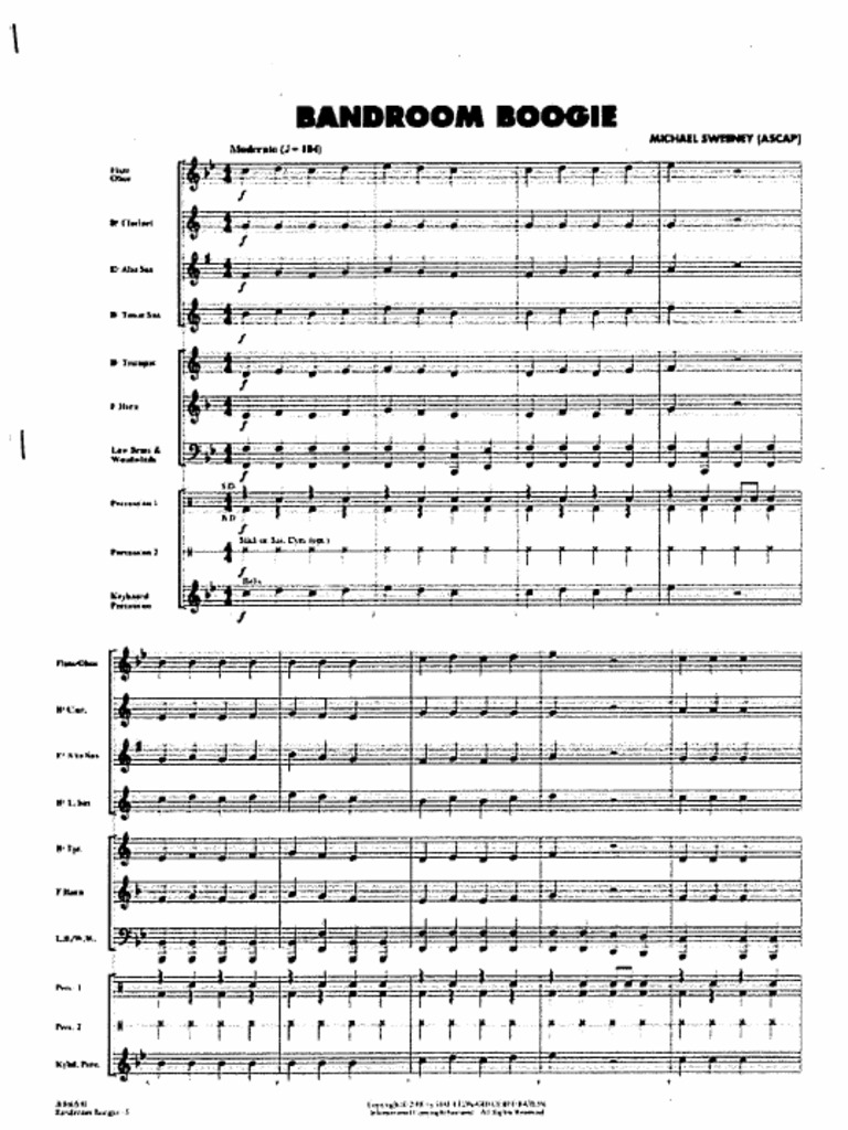 Partitura Bandroom Boogie | PDF