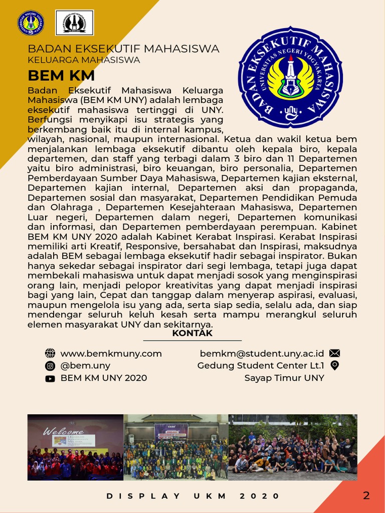 Fungsi dan Struktur BEM KM UNY 2020 | PDF