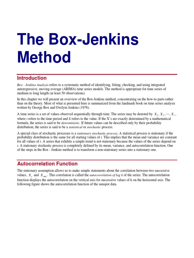The Box-Jenkins Method | PDF