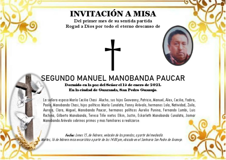Invitación A Misa | PDF