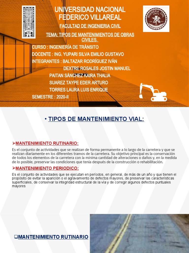 Mantenimiento de Obras Viales | PDF | La carretera | Neumático