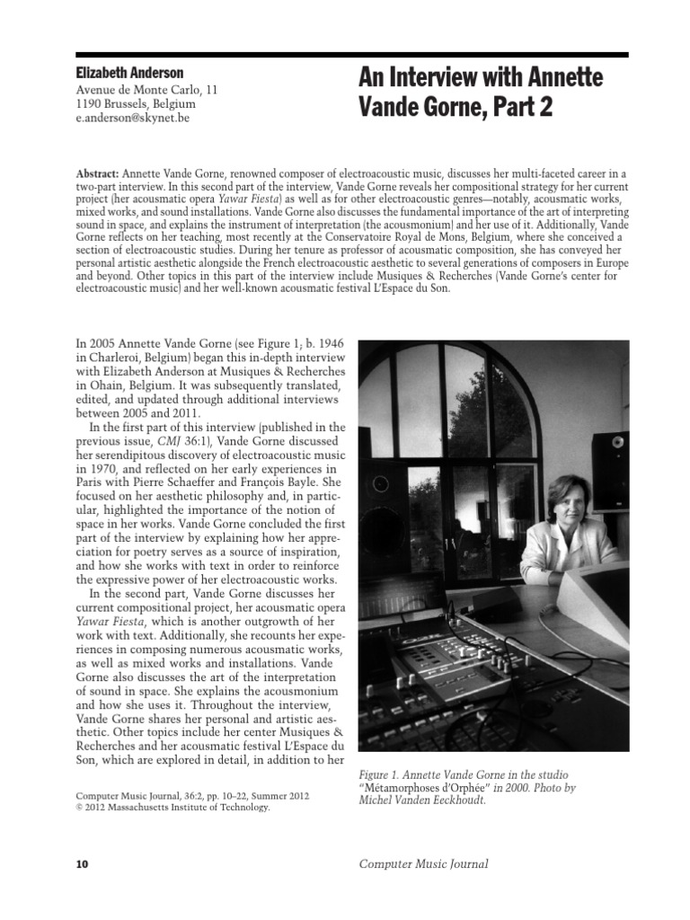 Anderson Elizabeth - An Interview With Annette Part 2 | PDF | Sound ...