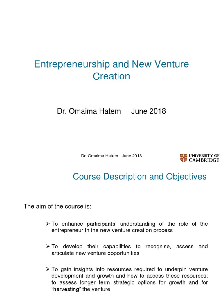 Entrepreneurship and New Venture Creation | PDF | Entrepreneurship ...