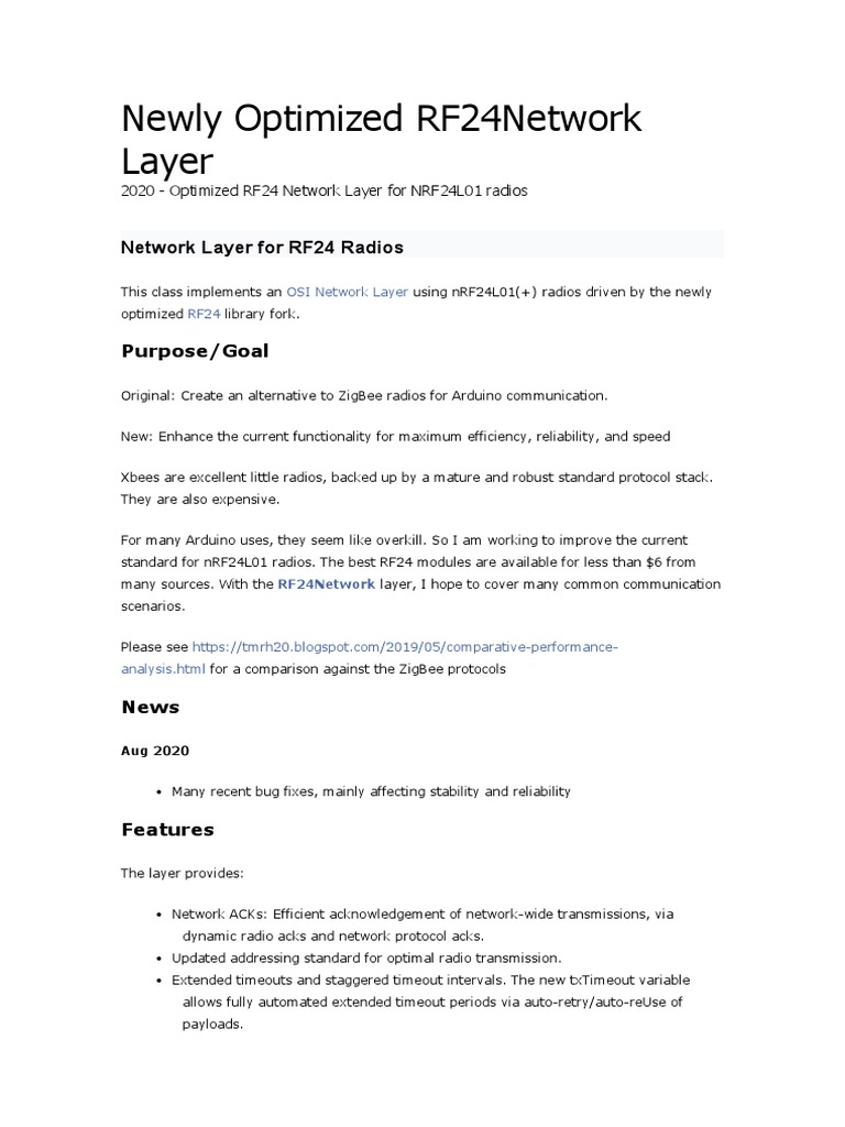 Newly Optimized RF24Network Layer | PDF | Network Topology | Routing
