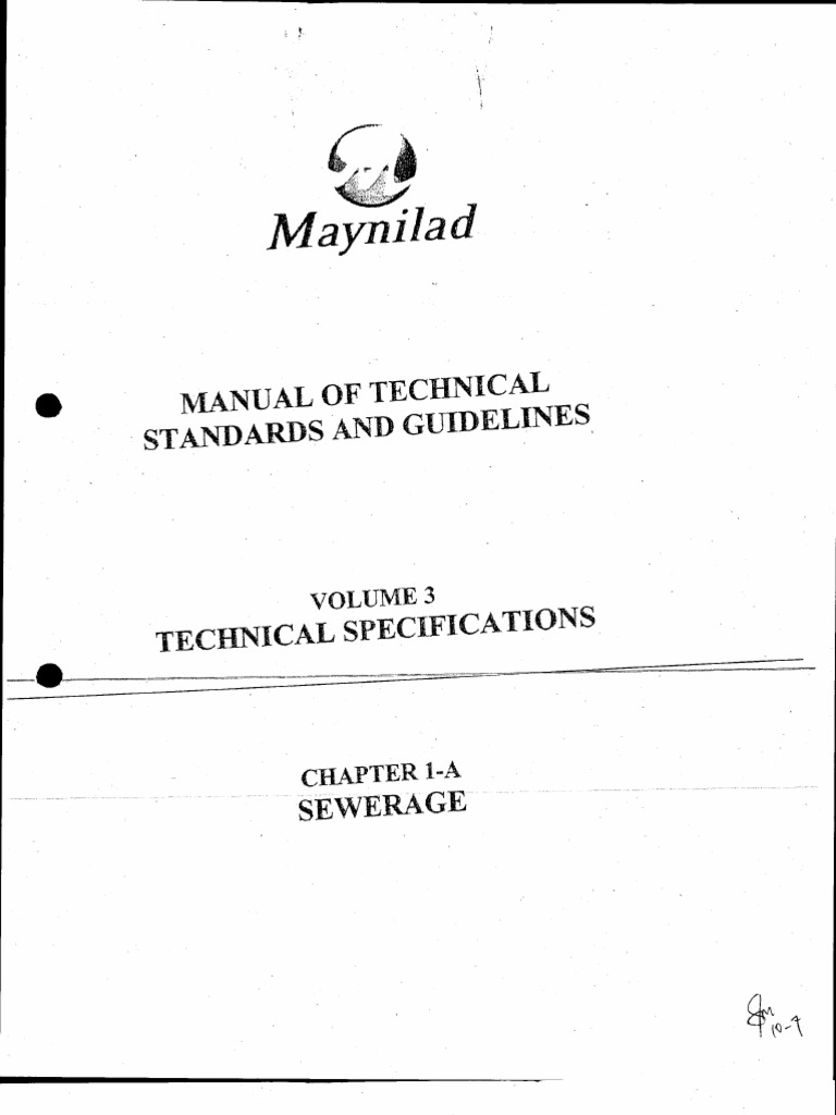 Maynilad Sewerage Technical Standards | PDF