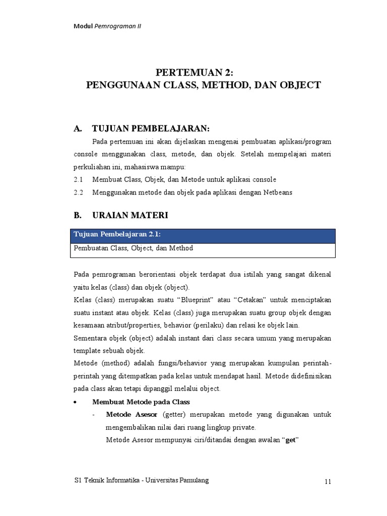 PERTEMUAN 1 PEMROGRAMAN 2 PENGENALAN NETBEANS - Part2 | PDF