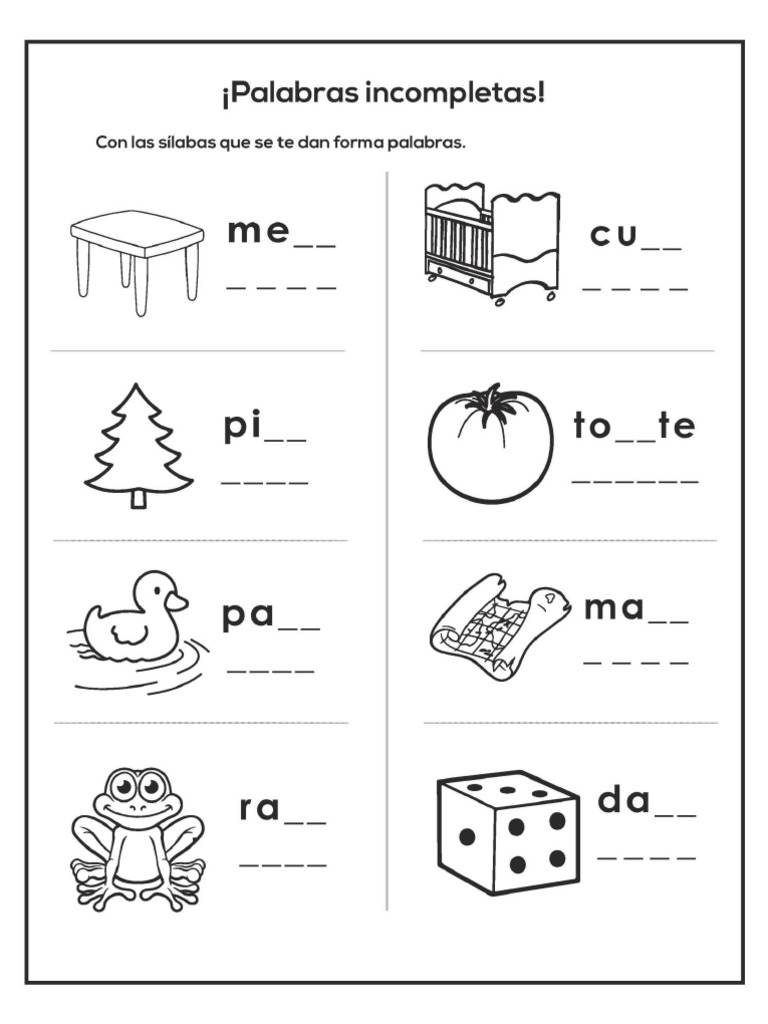 Palabras Incompletas | PDF