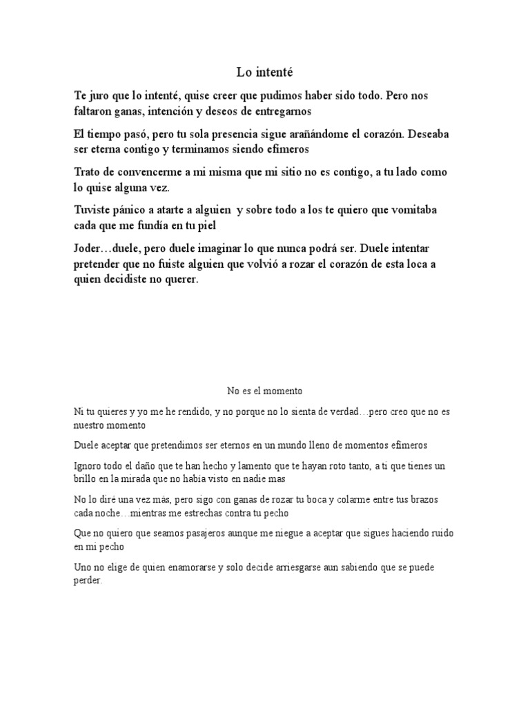 Lo Intenté | PDF
