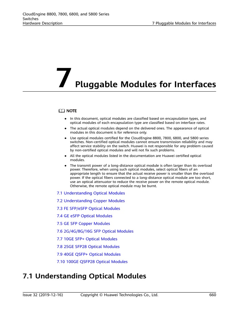 01-07 Pluggable Modules For Interfaces | PDF | Wavelength Division ...