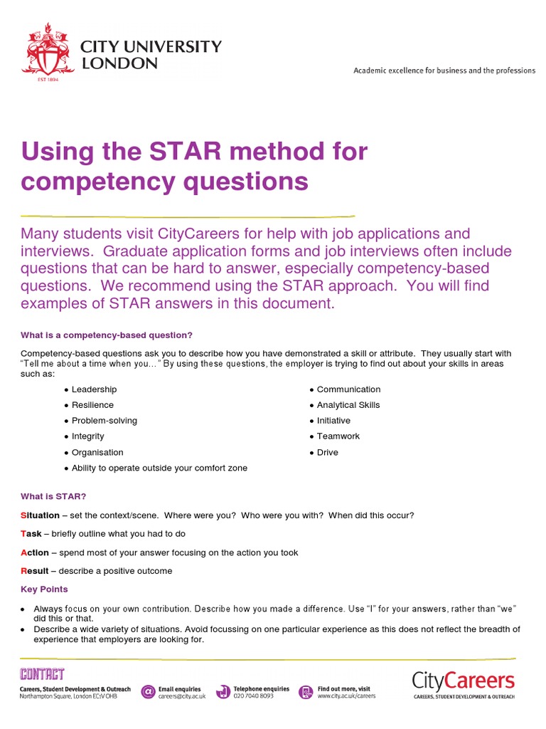 Using The STAR Method For Competency Questions: What Is A Competency ...