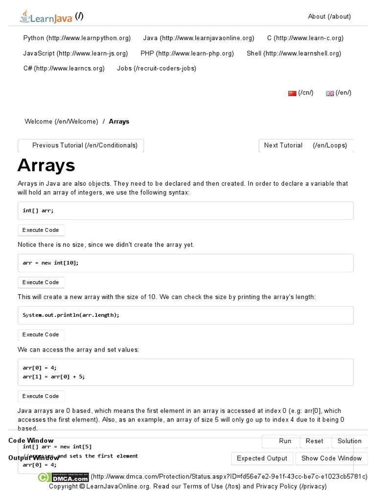 Java Tutorial 4 Pdf Array Data Type Control Flow 5524
