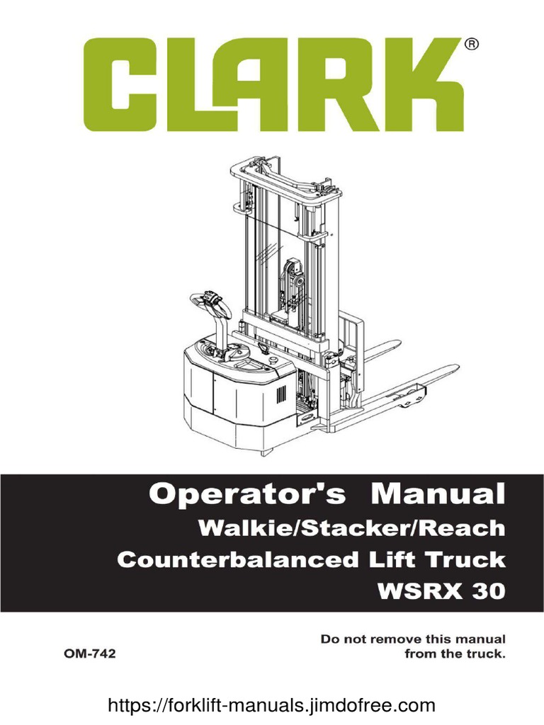 Clark WSRX30 Operator Manual | PDF