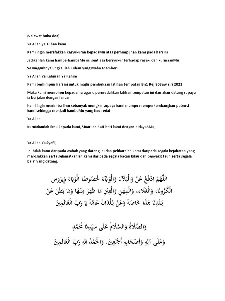 Selawat Buka Doa | PDF | Karier & Perkembangan