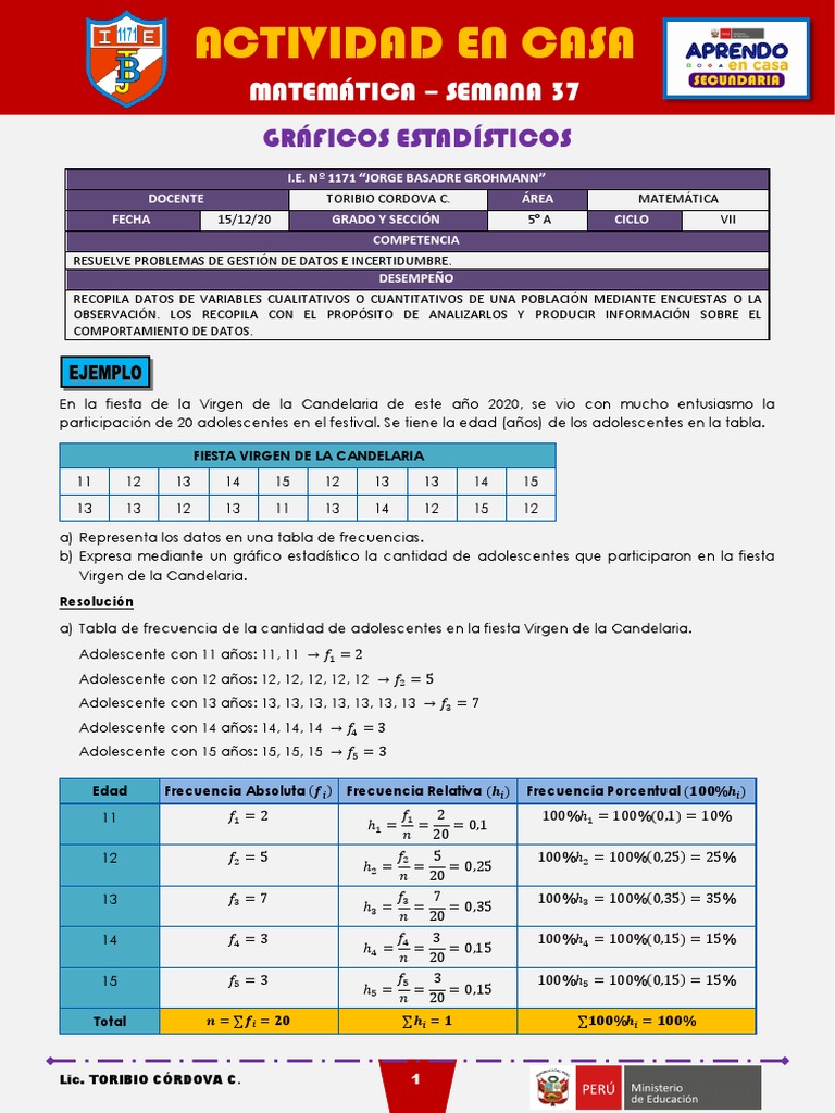SEMANA 37 - GRÁFICOS ESTADÍSTICOS (5to MATEMÁTICA) | PDF | Science ...