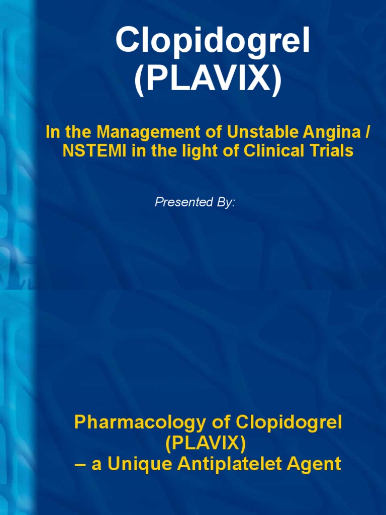 Clopidogrel (Plavix) in NSTEMI Management | PDF | Myocardial Infarction ...