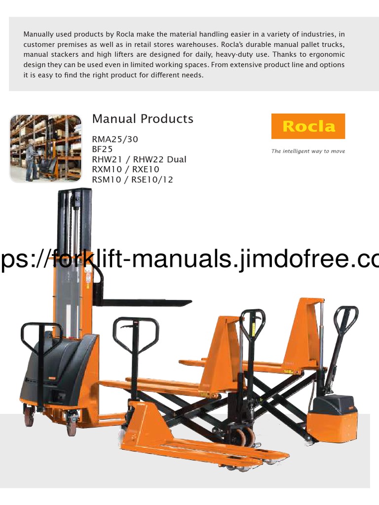 Rocla Manual Handling Equipment Overview | PDF | Pallet | Warehouse