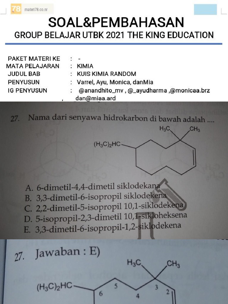 Soal&pembahasan Kuis Kimia Random | PDF