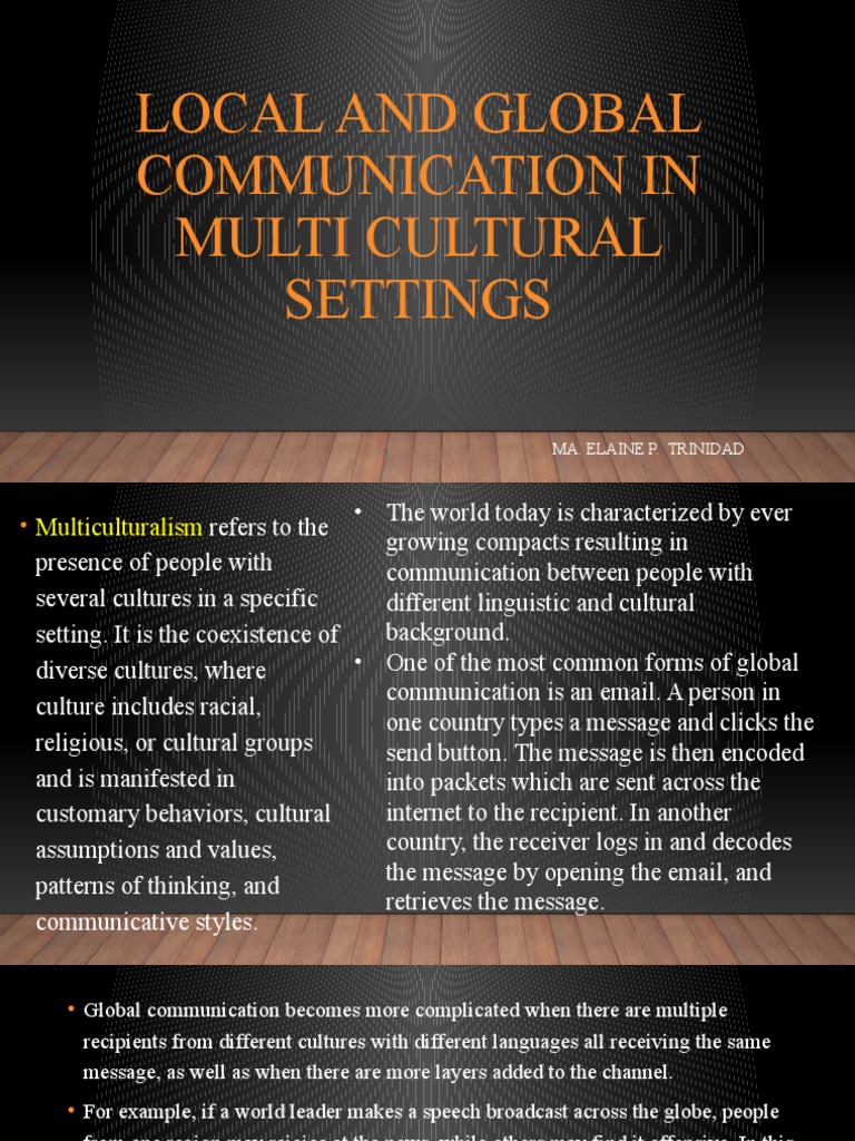 Local and Global Communication in Multicultural Setting | PDF | Cross Cultural Communication ...