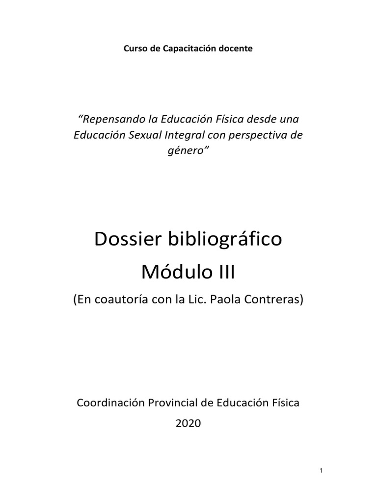 Educación Física y Sexualidad con Género | PDF | Educación sexual | La ...