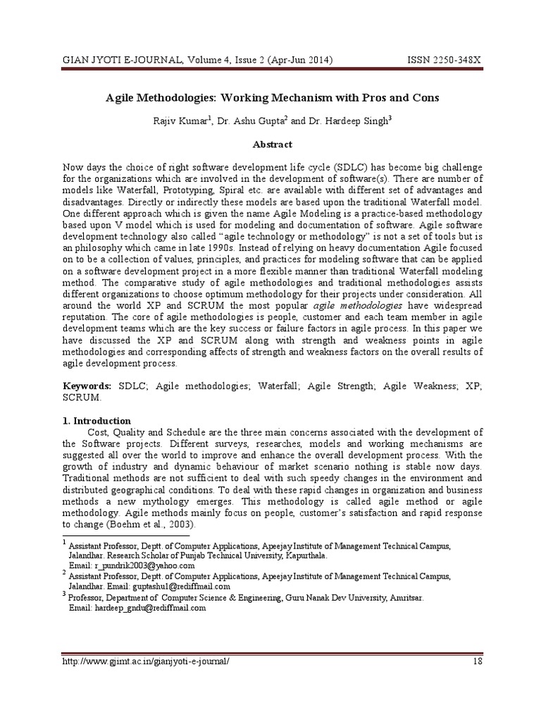 3 Rajiv Kumar Ashu Gupta and Hardeep Singh Agile Methodologies Working ...