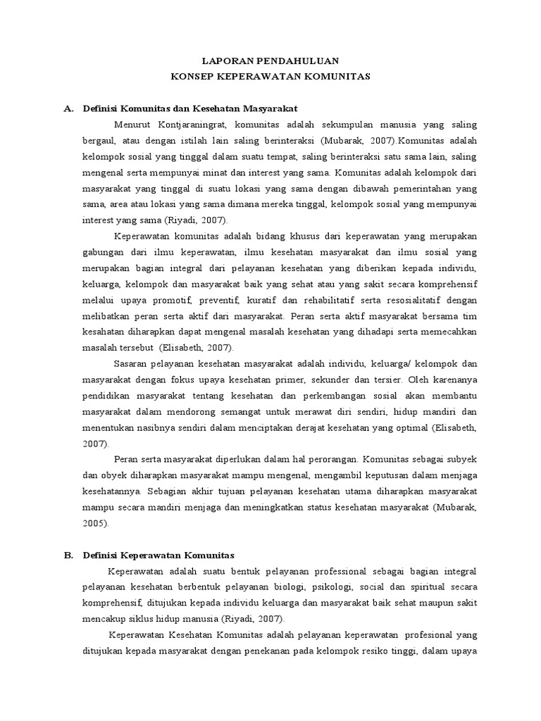 LP Konsep Keperawatan Komunitas-1 | PDF | Pengembangan Diri