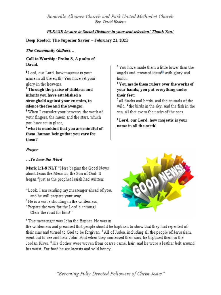 Boonville Alliance Church and Park United Methodist Church | PDF | John ...
